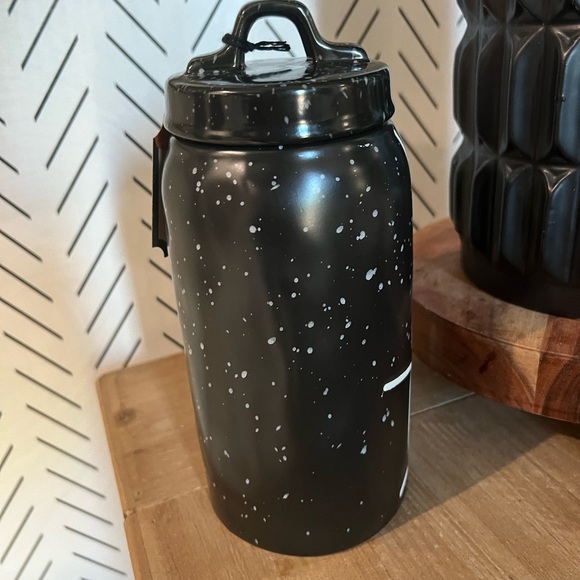Global Desi | Accessories | Spiderweb Black Speckled Canister Rae Dunn ...